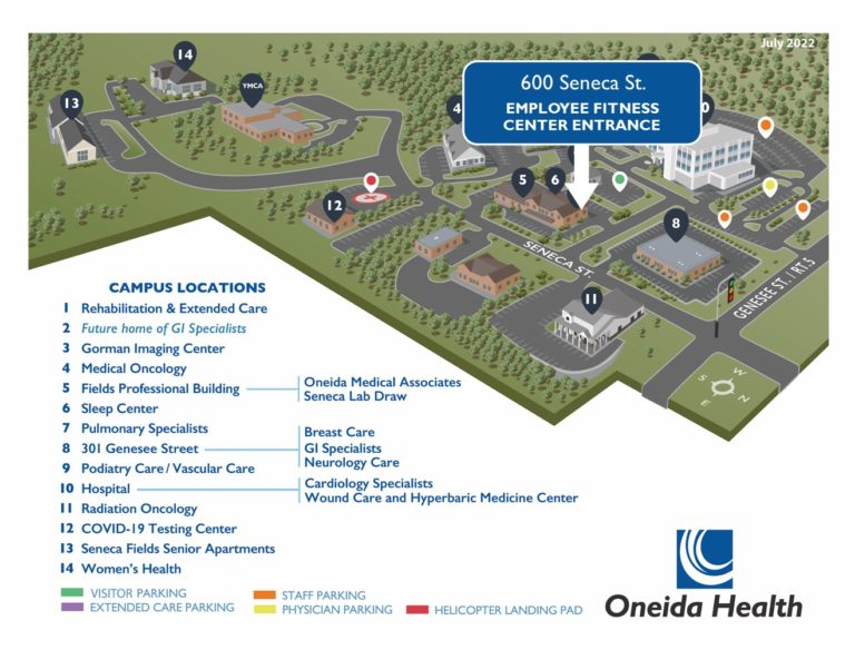 Campus Fitness Center (Gym) Map - Oneida Health